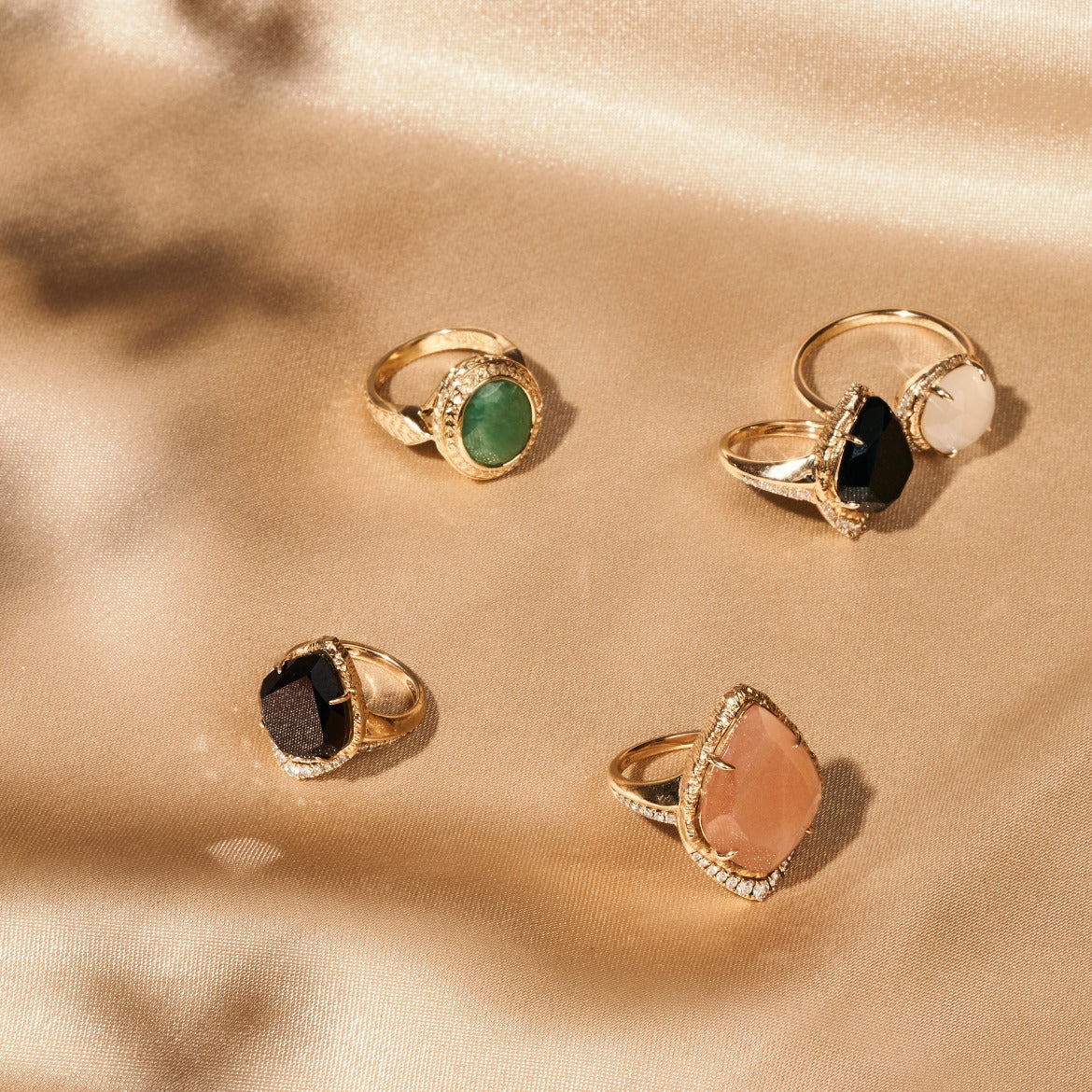 peach moonstone ring